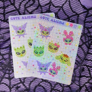 Kawaii Alien Sticker Sheet Stationary Journaling Stickers Space ...