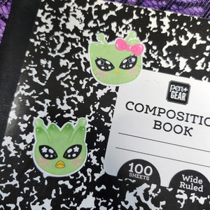 Kawaii Alien Sticker Sheet Stationary Journaling Stickers Space ...
