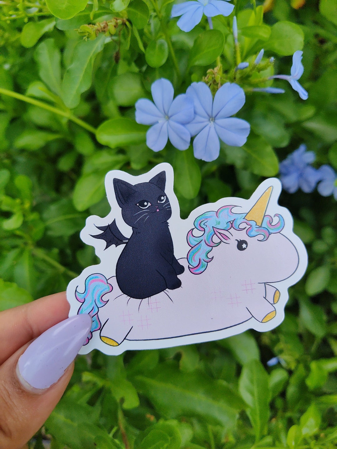 Unicorn Cat Sticker Waterproof Kawaii Stickerlaptop - Etsy