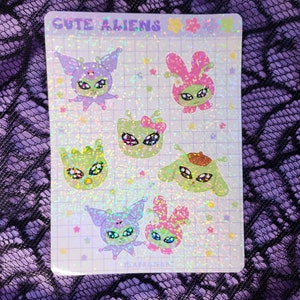 Kawaii Alien Sticker Sheet Stationary Journaling Stickers Space ...