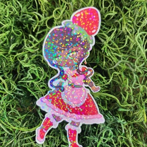 Strawberry Girl Glitter Vinyl Sticker Strawberry Stickers Kawaii ...