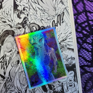 Holographic Cyber Woman Sticker~ Cybercore~ Glitch Sticker~ Laptop ...