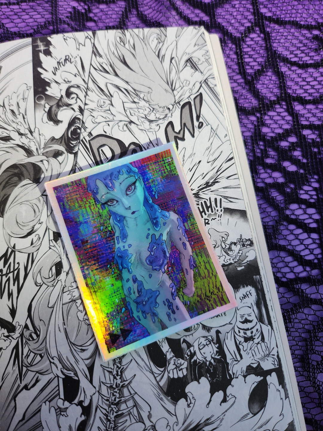 Holographic Cyber Woman Sticker~ Cybercore~ Glitch Sticker~ Laptop ...
