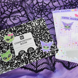 Kawaii Alien Sticker Sheet Stationary Journaling Stickers Space ...