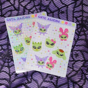 Kawaii Alien Sticker Sheet Stationary Journaling Stickers Space ...