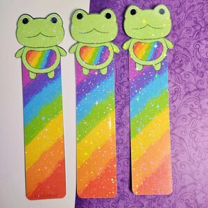Frog Bookmark Holographic Rainbow Frog Bookmark Cute Bookmark Cottage ...
