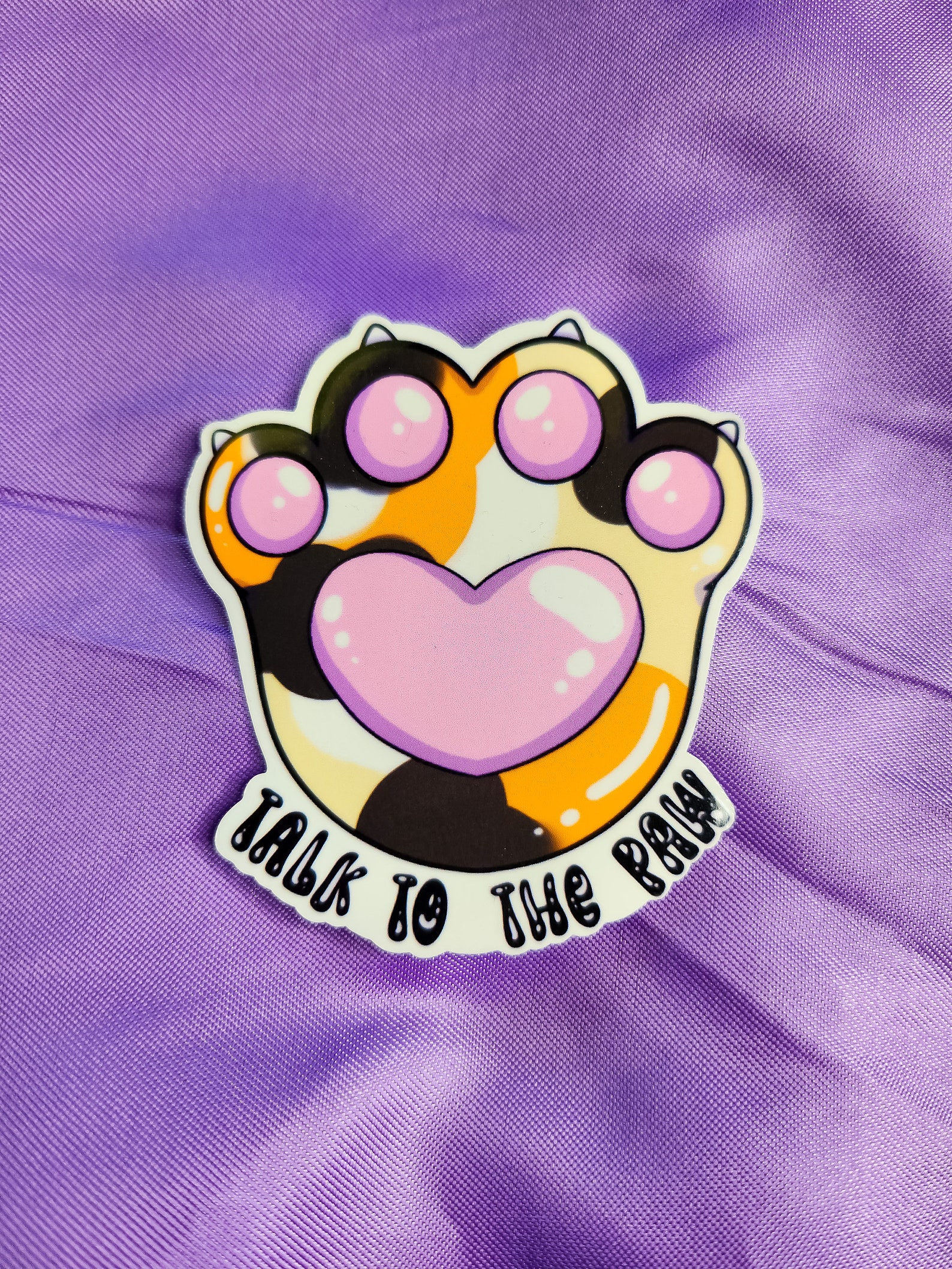 Kawaii Cat Paw Sticker: "talk to the Paw" Waterproof Decal - Etsy