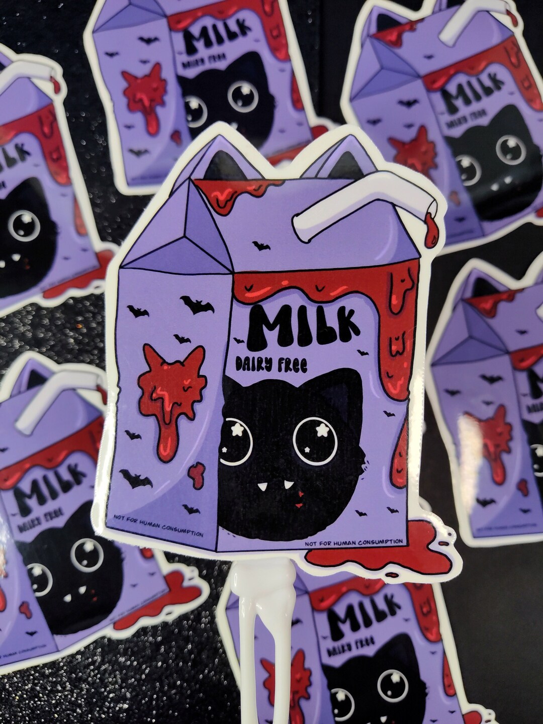 Vampire Cat Milk Carton Sticker: Spooky Halloween Kawaii Vinyl - Etsy