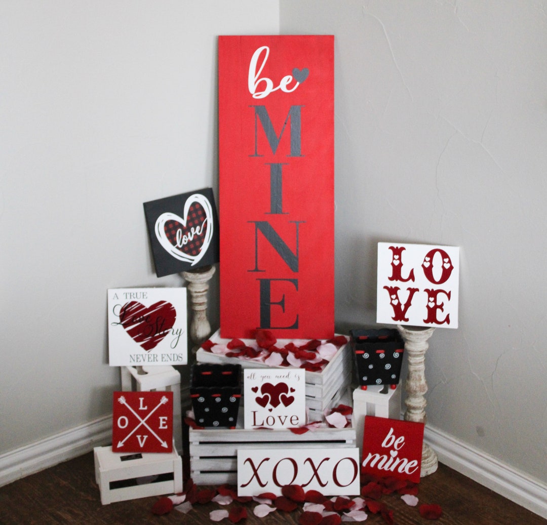 Farmhouse Valentines Day Wood Decor / Valentine Wood Signs 12x32 Inches ...