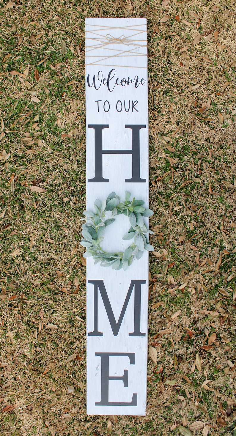Welcome to Our Home Wood Sign Home Sign With Wreath - Etsy