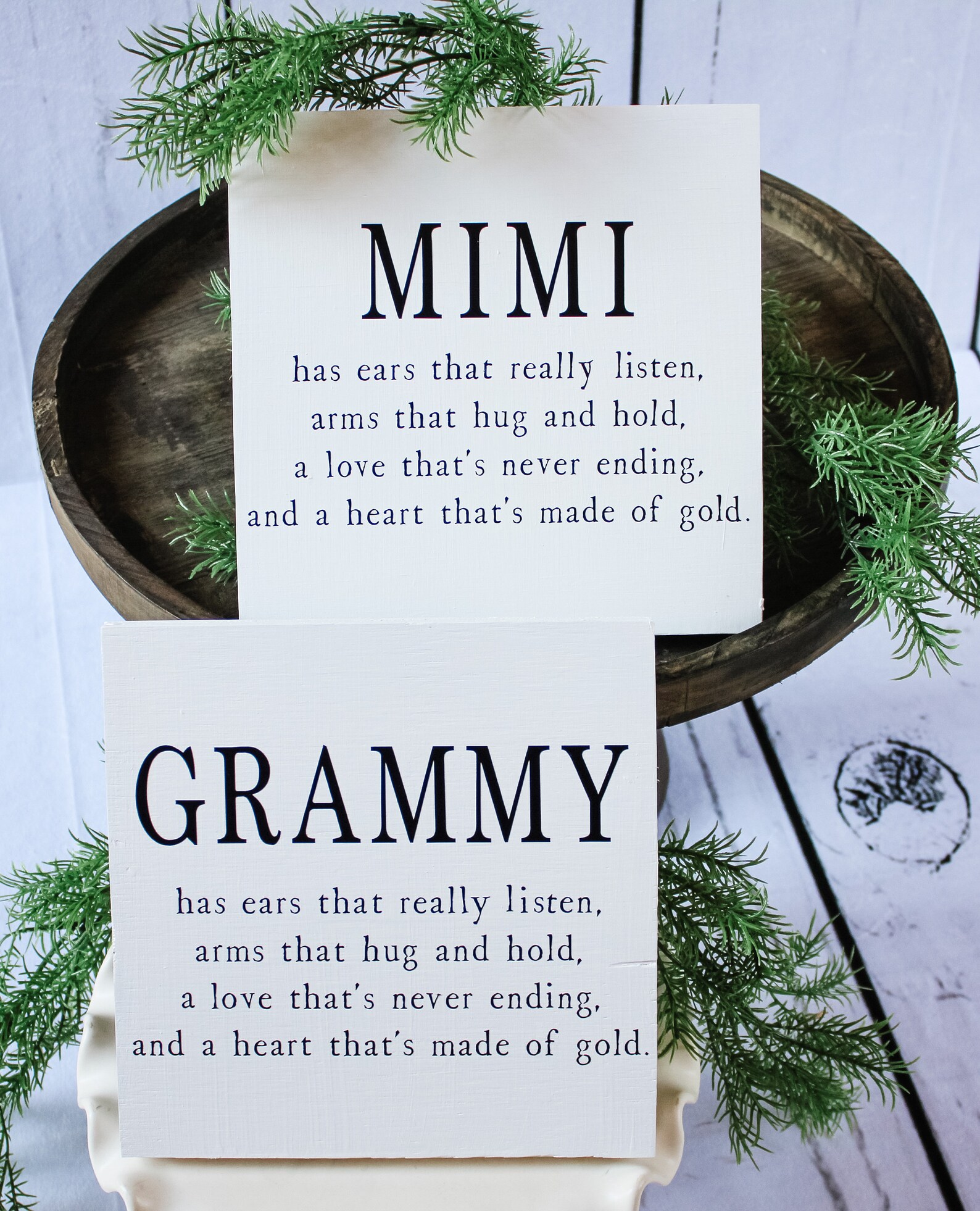 Personalized Grammy Wood Sign 8x8" Grammy Has Ears That Really Listen ...