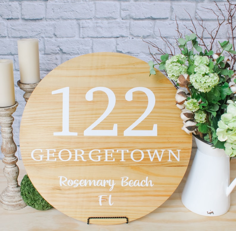 Personalized Round Home Address Sign Custom Address Sign - Etsy