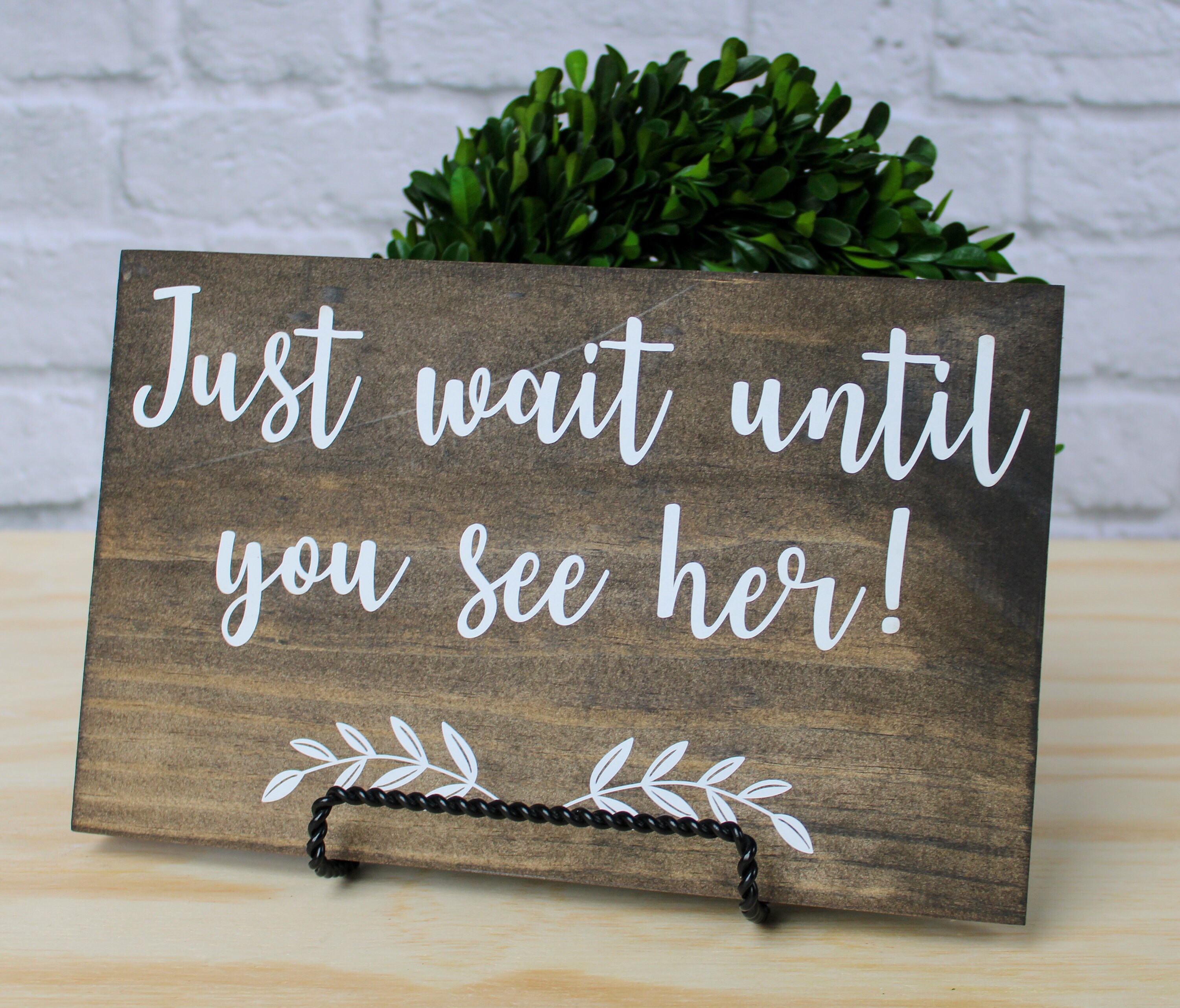 Ring Bearer Wood Wedding Sign Just Wait Until You See Her | Etsy