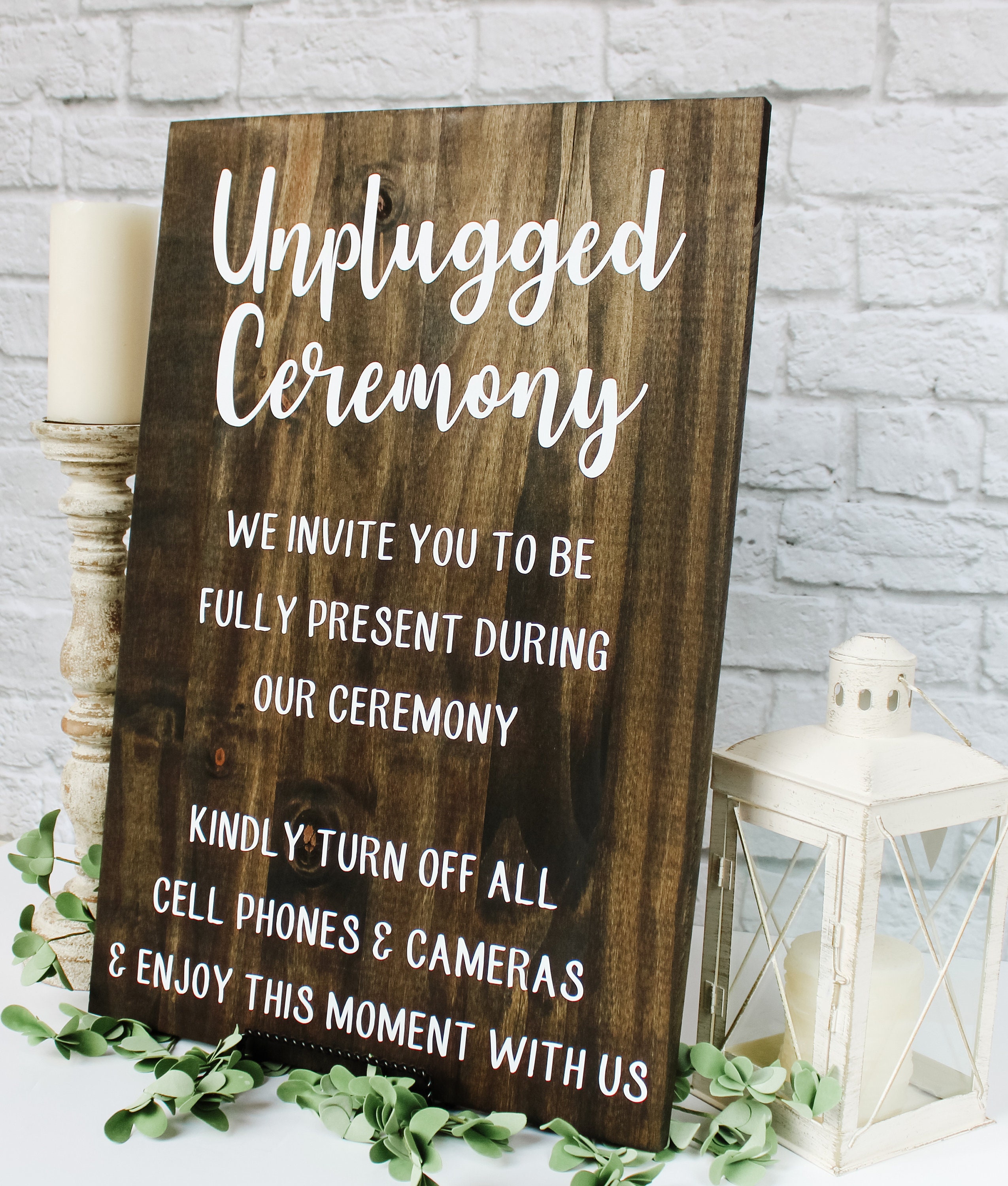 Unplugged Wedding Sign | Unplugged Ceremony Wedding Wood Sign | Rustic ...