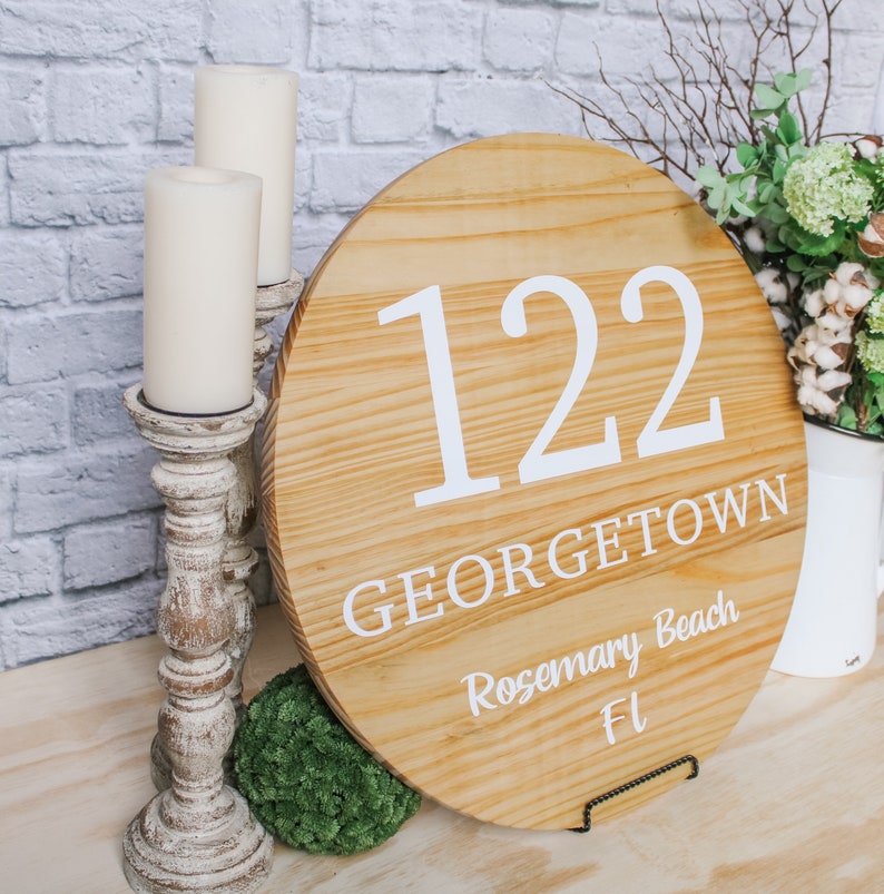 Personalized Round Home Address Sign Custom Address Sign - Etsy