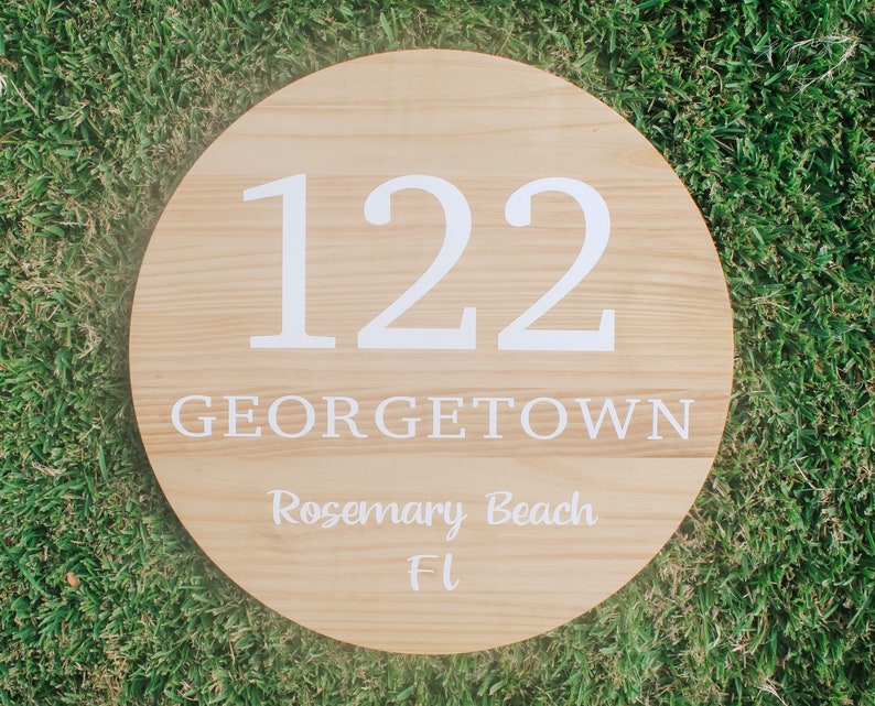 Personalized Round Home Address Sign Custom Address Sign - Etsy