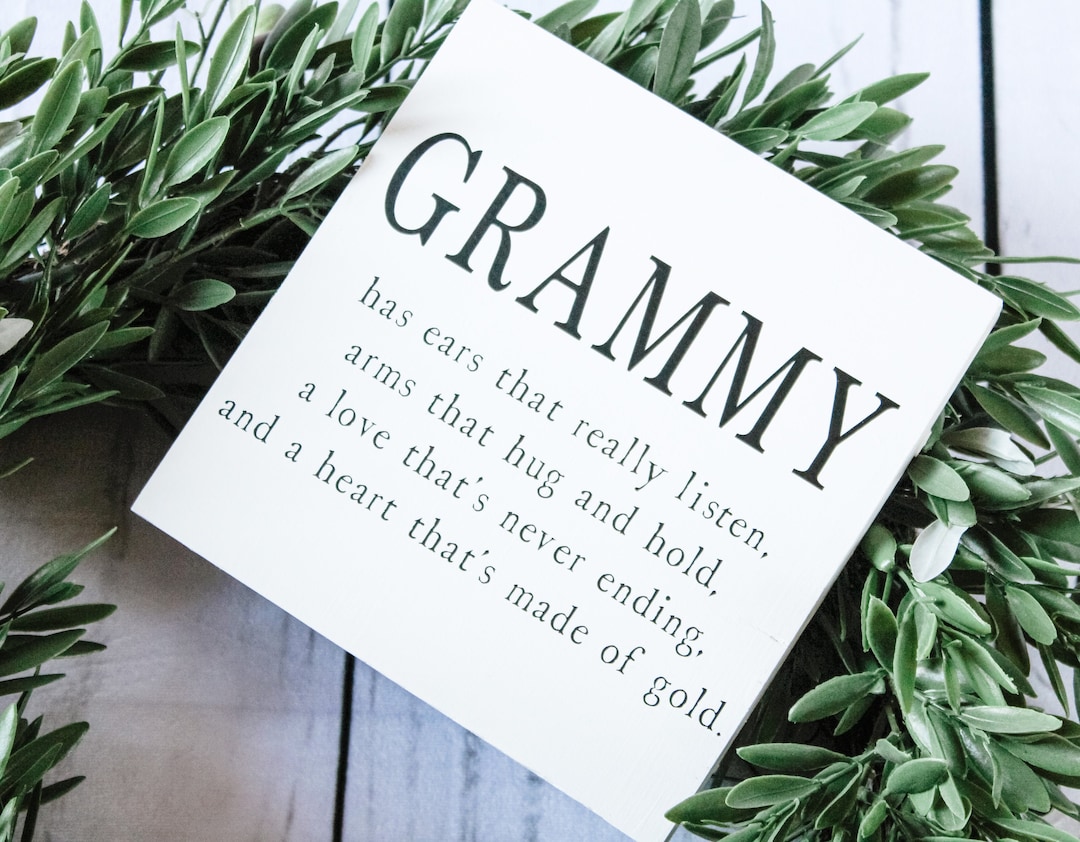 Personalized Grammy Wood Sign 8x8" Grammy Has Ears That Really Listen ...