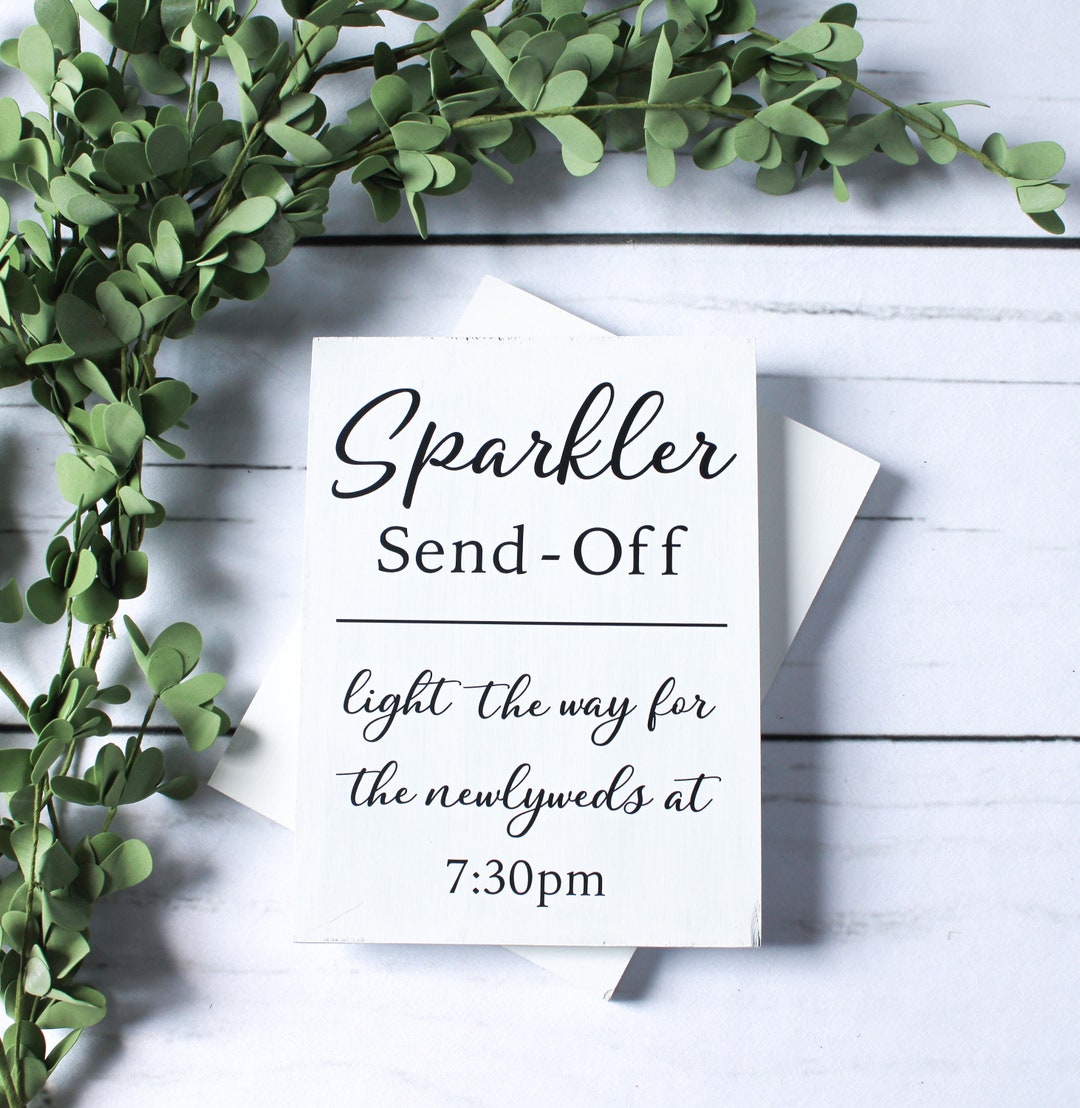 Sparkler Send off White Washed Wood Wedding Sign | Sparkler Send off ...