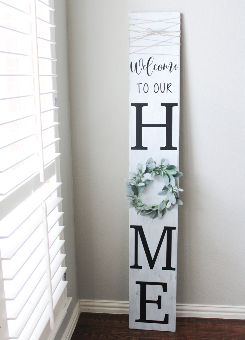 Welcome to Our Home Wood Sign Home Sign With Wreath - Etsy