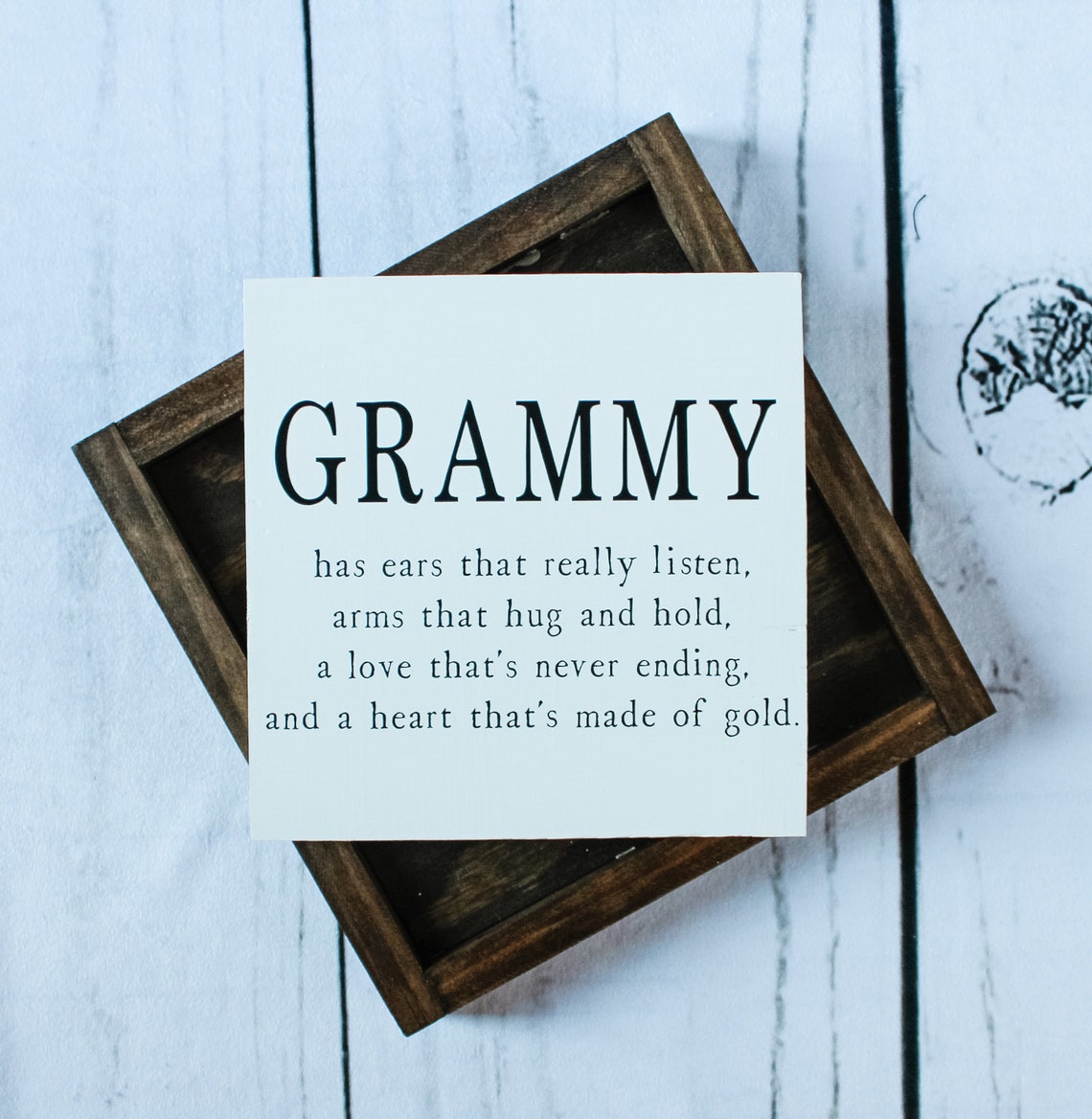 Personalized Grammy Wood Sign 8x8 Grammy has ears that | Etsy