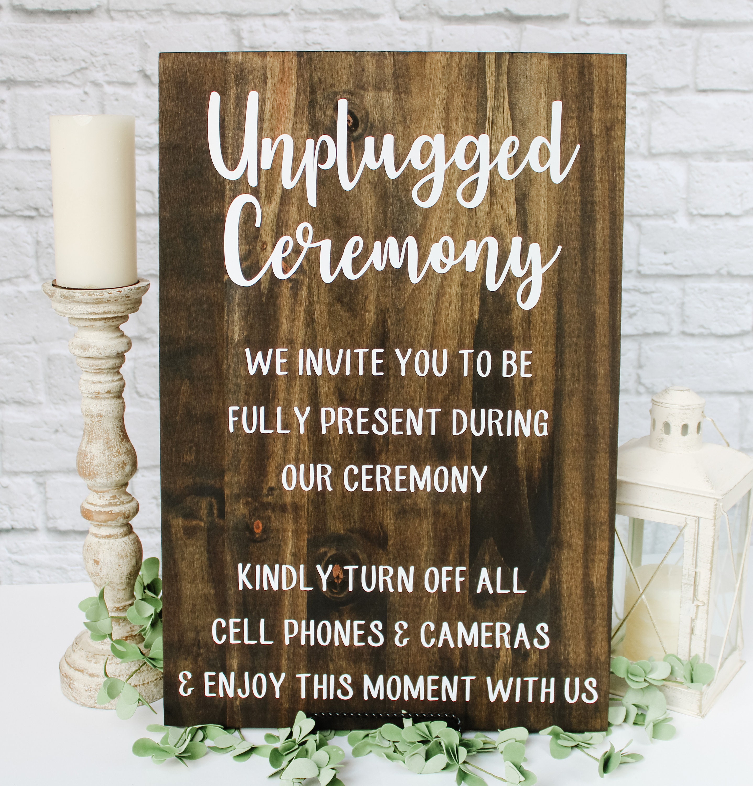 Unplugged Wedding Sign | Unplugged Ceremony Wedding Wood Sign | Rustic ...