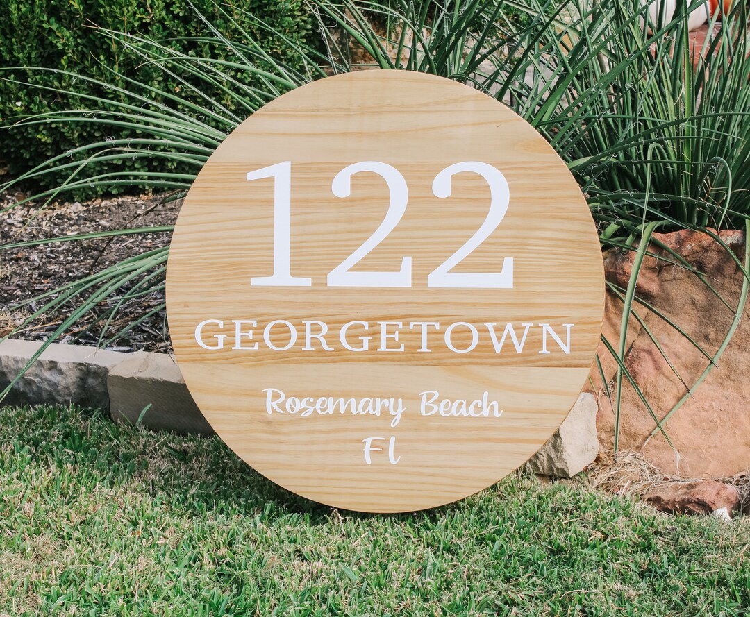 Personalized Round Home Address Sign | Custom Address Sign | Round ...
