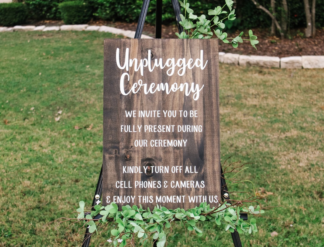 Unplugged Wedding Sign | Unplugged Ceremony Wedding Wood Sign | Rustic ...