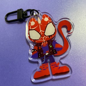 Spiderverse Spider-cat Keychains | 2.5" X 2" Double-sided Acrylic ...