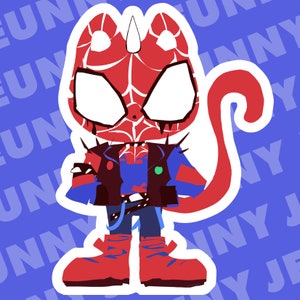 Spider Punk, Meows Morales, and Purrowler 3x2.4 Spider Cat Stickers - Etsy