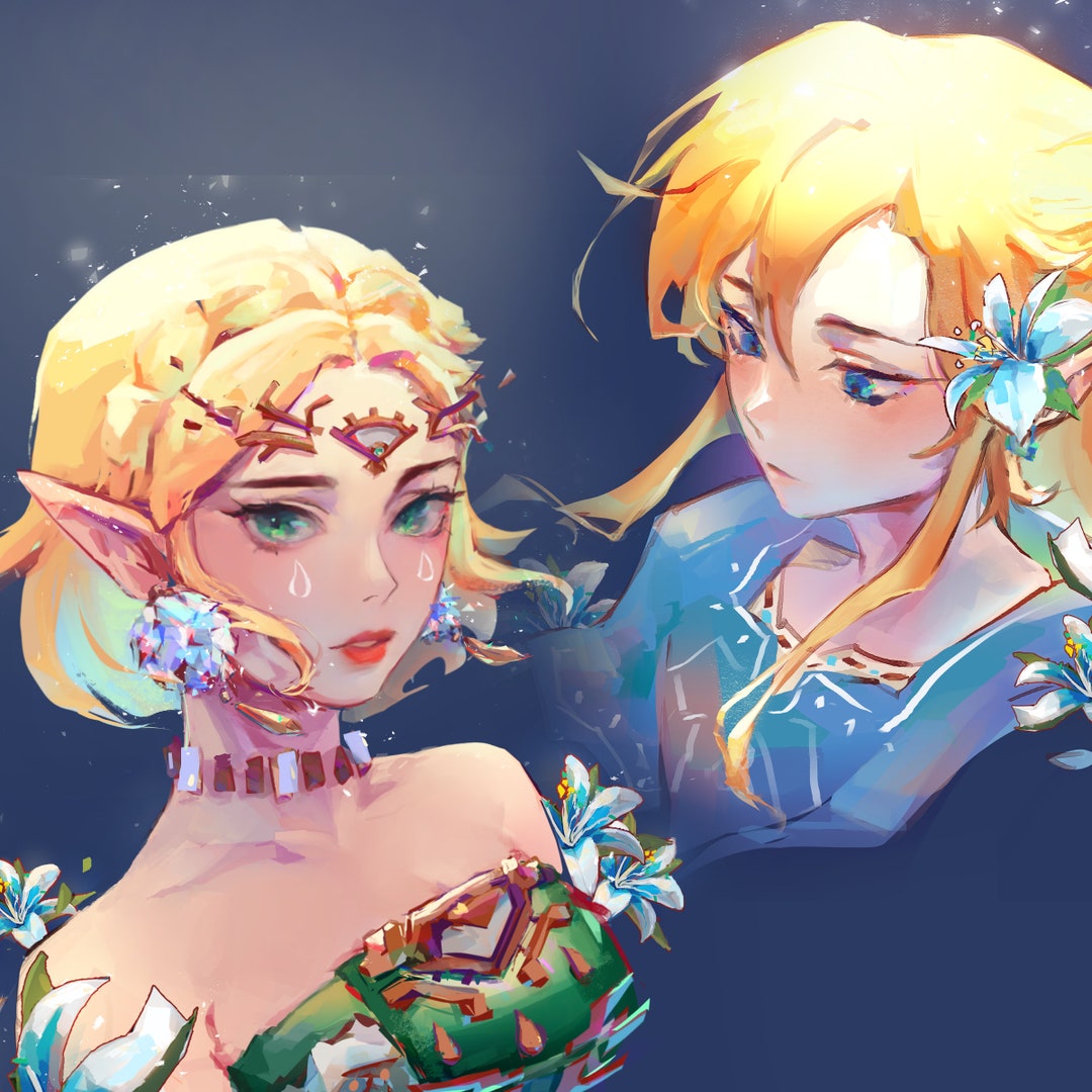 BOTW Link & TOTK Zelda Print + Sticker | Legend of Zelda - Etsy