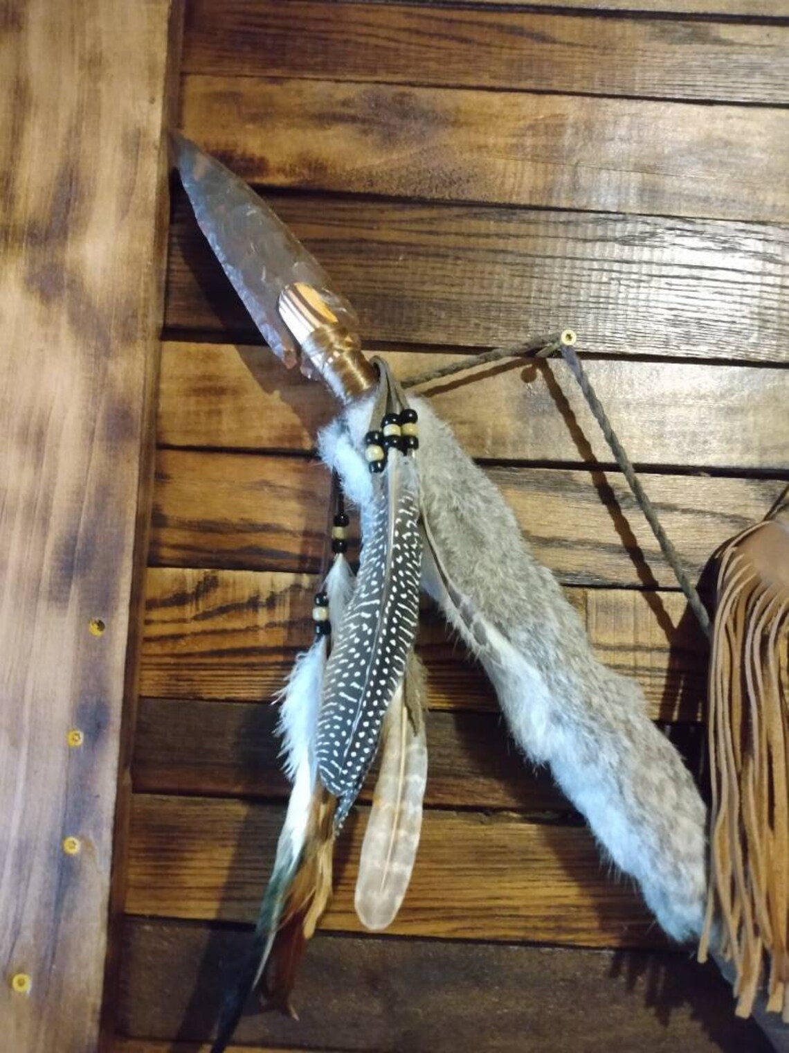 Agate Spear & Buffalo Jawbone Club Wall Decor: Leather Quiver Set - Etsy