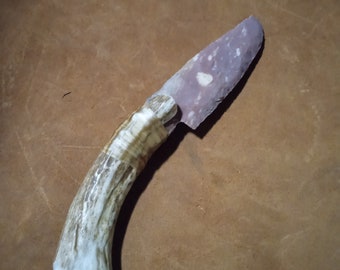 Decorative Primitive Style 10 Agate Knife Deer Antler Handle for Home ...