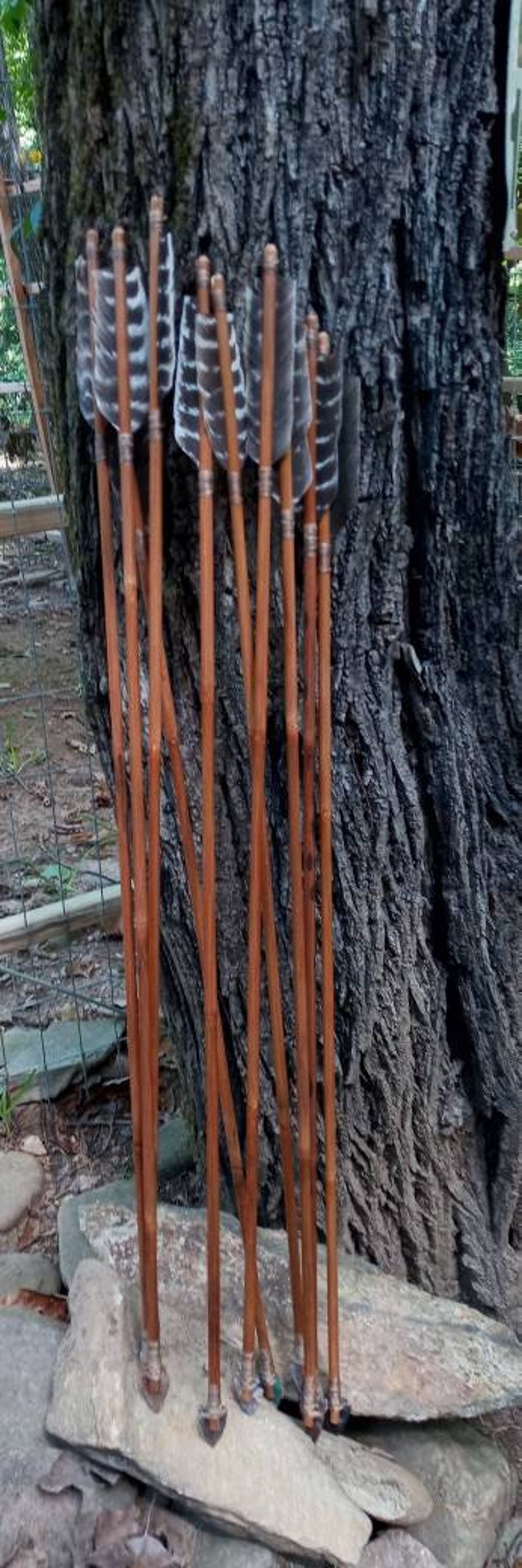 5 Pcs/unit 33" Traditional Arrows With Agate Arrowheads - Etsy