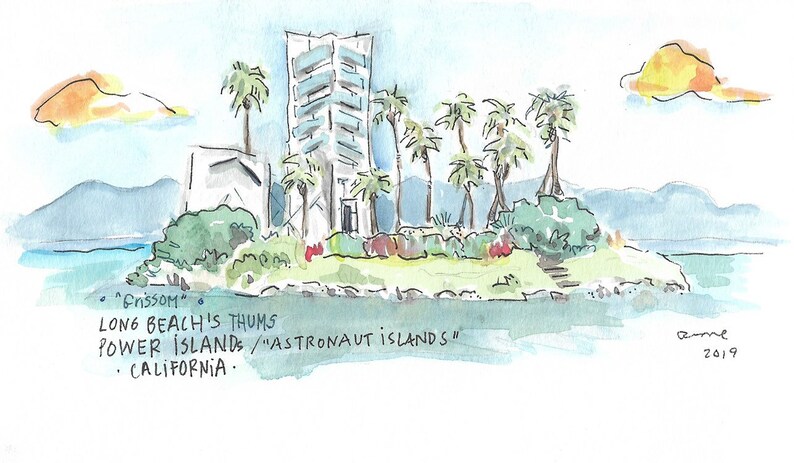 Long Beach California Watercolor Print - Etsy