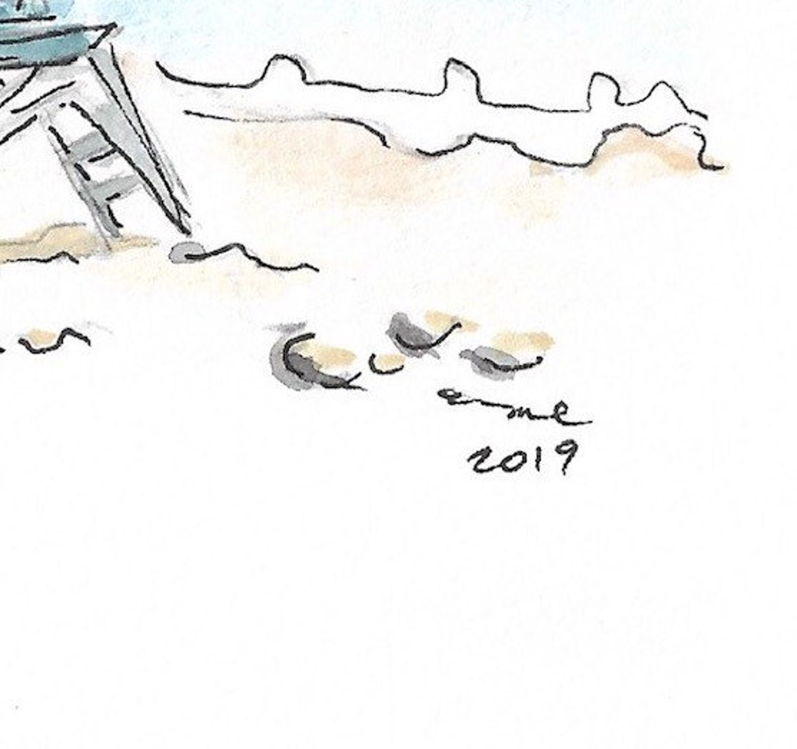 Long Beach California Watercolor Print - Etsy