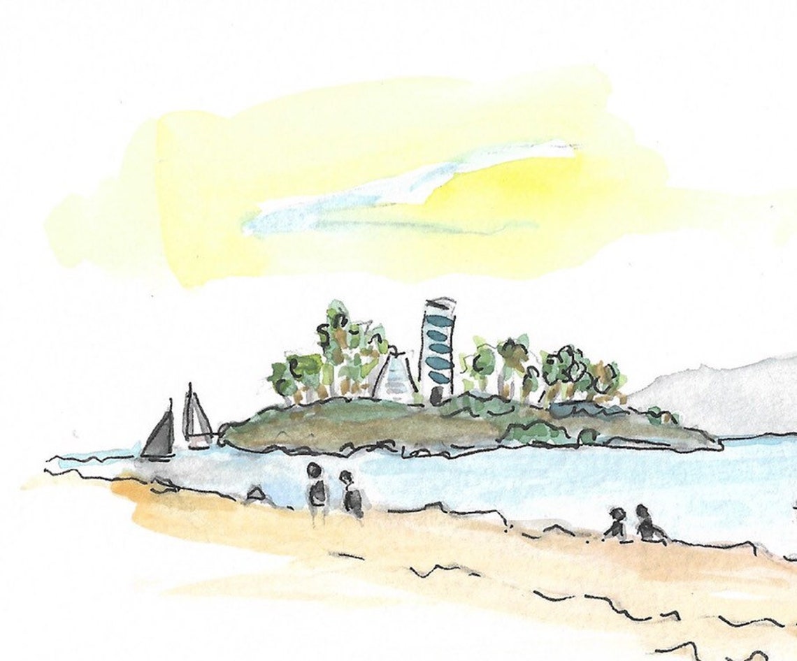 Long Beach California Watercolor Print - Etsy
