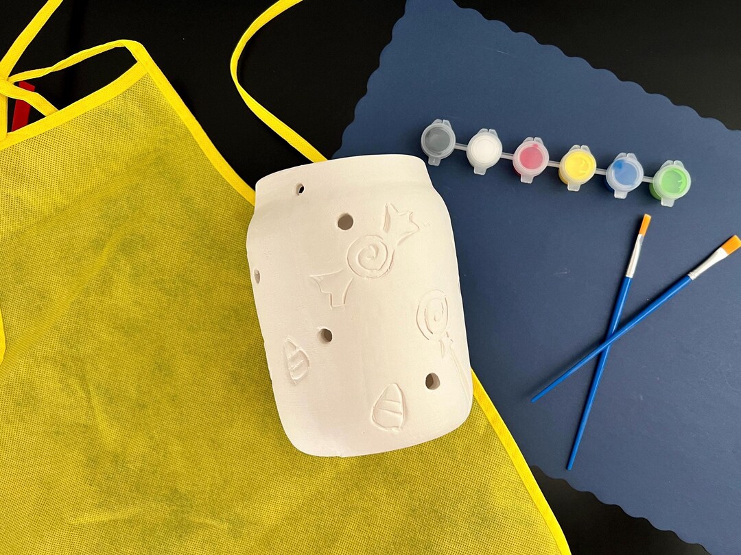 Candy Design Lantern Pottery Painting Kit, Diy, Ready to Paint, Lantern ...