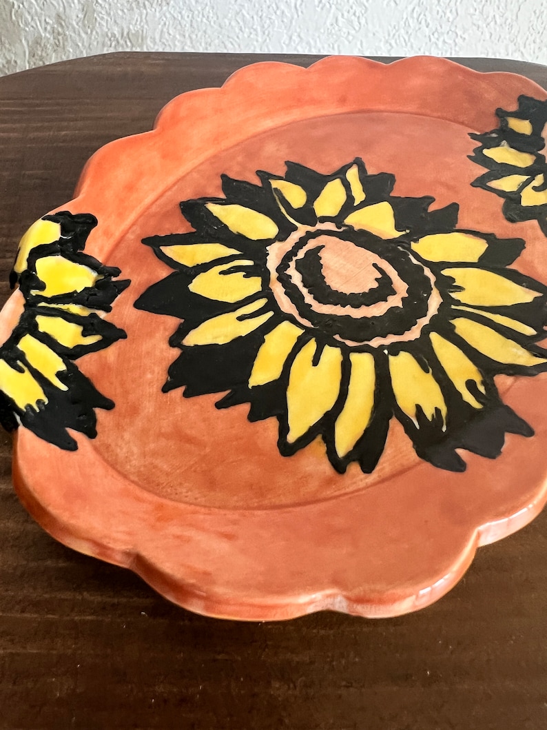 Sunflower Soap Dish Burnt Orange With Yellow and Black - Etsy