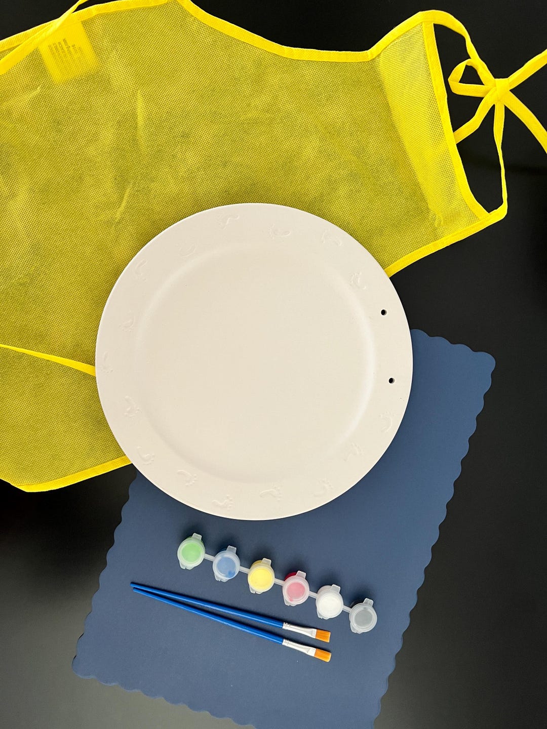 Keepsake Footprint Plate Pottery Painting Kit, Diy, Ready to Paint ...