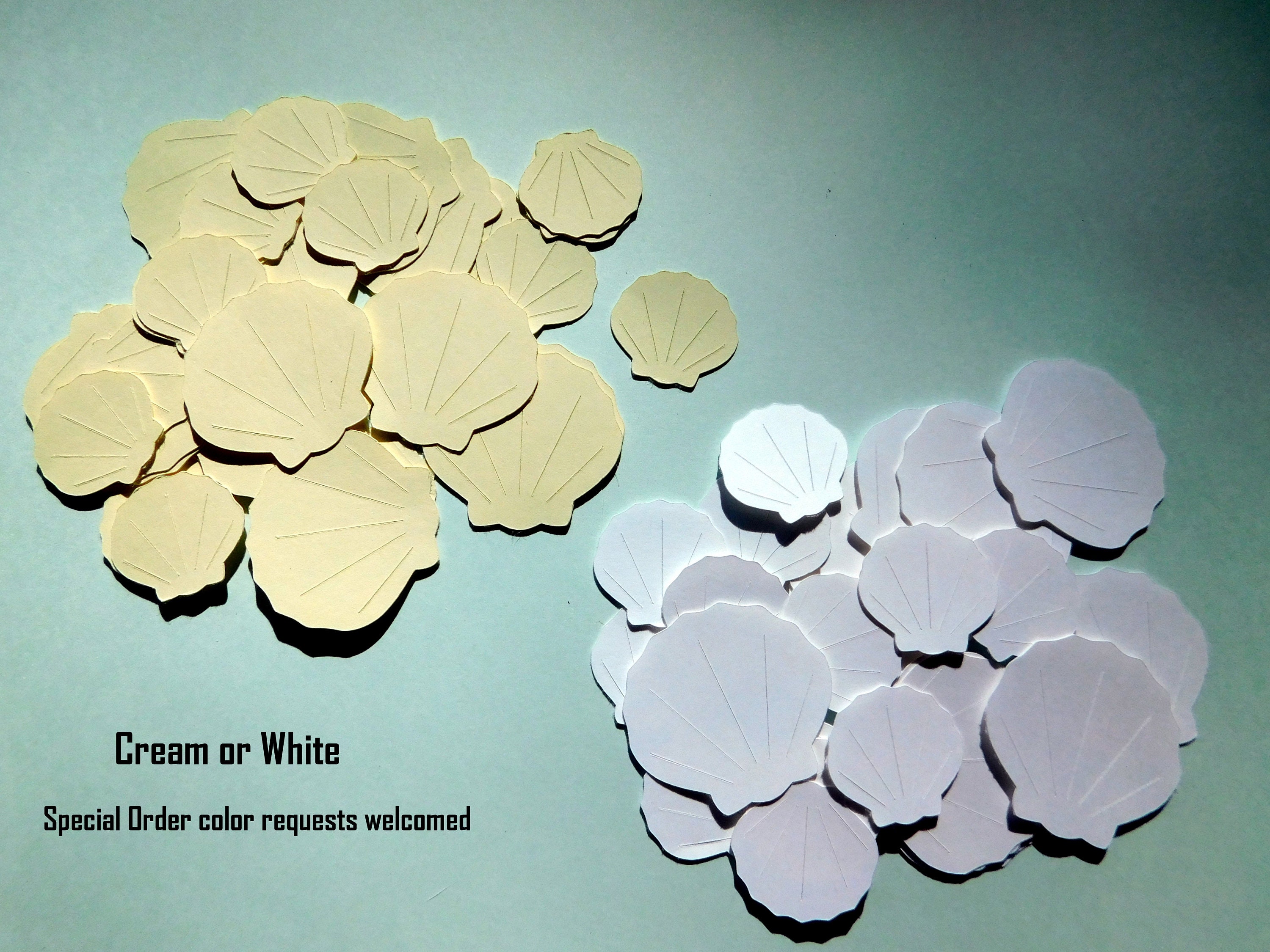 Scallop Shell Die Cuts, Cardstock Shell Cutouts, Paper Shell Die Cuts ...