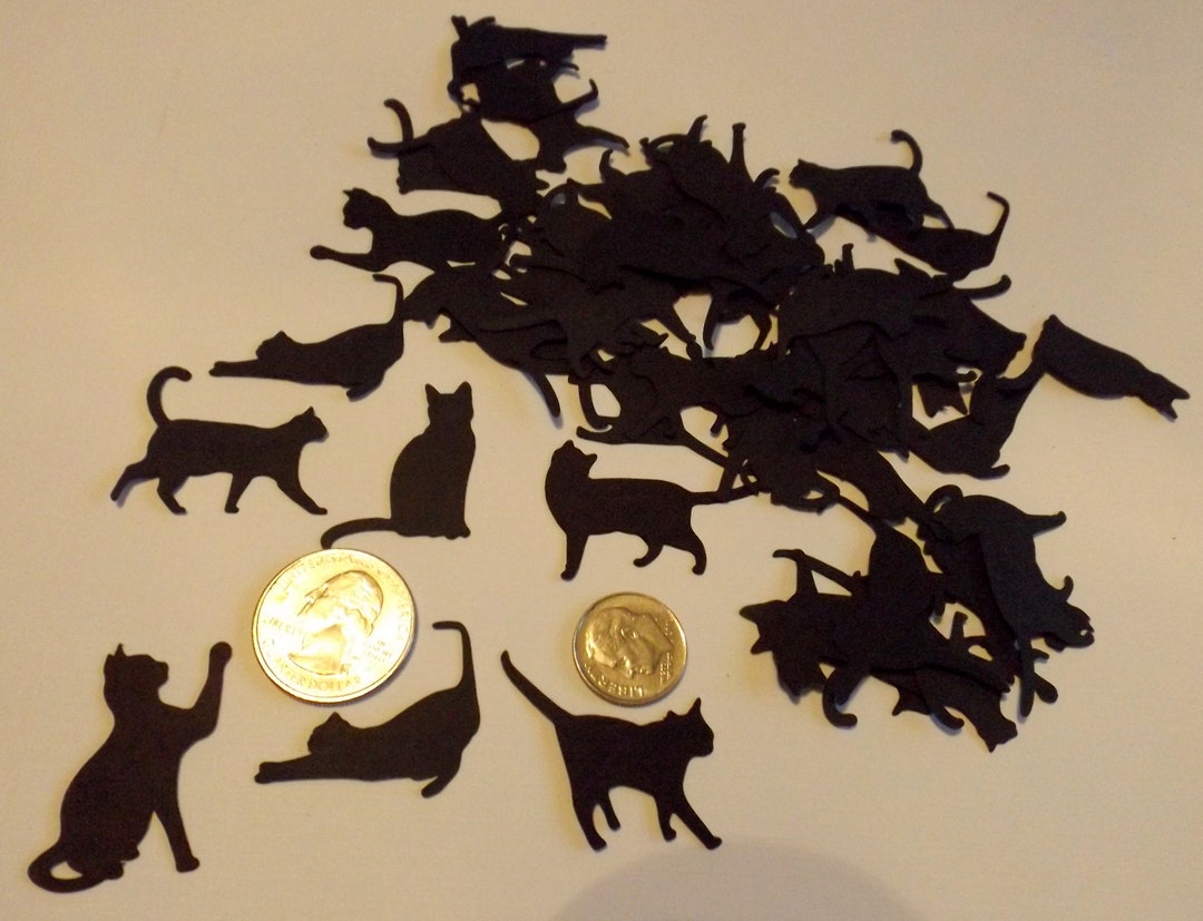 Cat Die Cuts, Cardstock Cats, Cat Silhouettes, Cat Embellishments, Cat ...