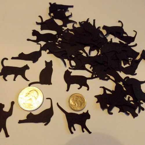 Cat Die Cuts Cardstock Cats Cat Silhouettes Cat | Etsy
