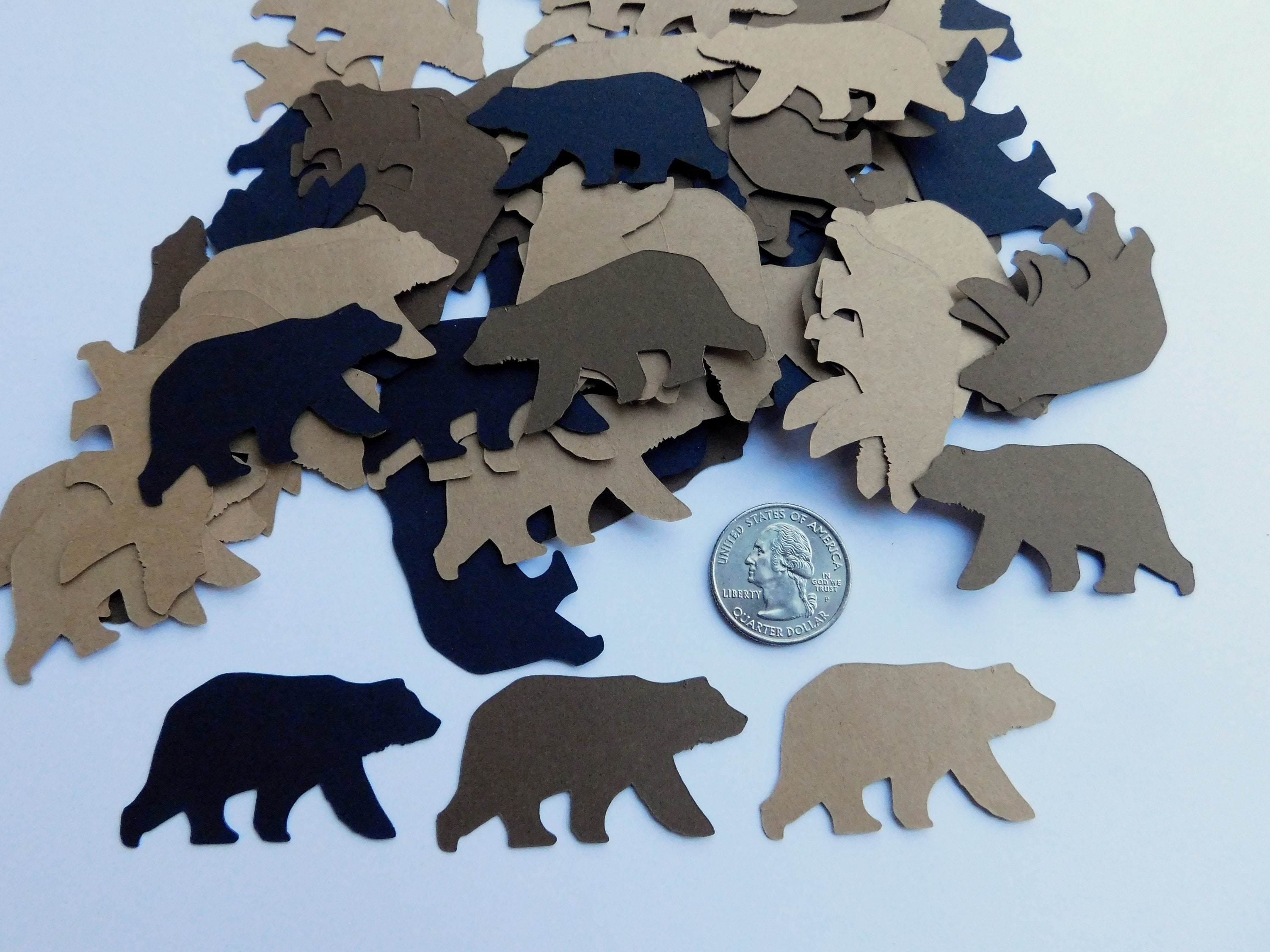 Bear Die Cuts, Bear Cut Outs, Bear Confetti, Wildlife Die Cuts, Paper ...