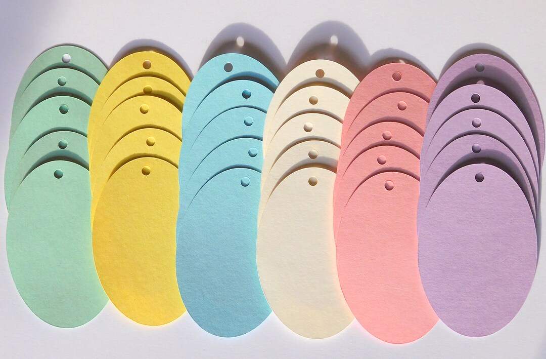 Oval Tags, Oval Die Cut Tags, Gift Tags, Easter Tags, Pastel, Craft ...