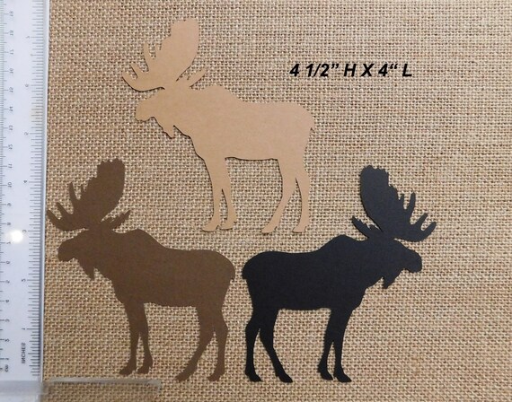 Die Cut Shape Moose in woods for card making and scrapbook Paper, Party ...