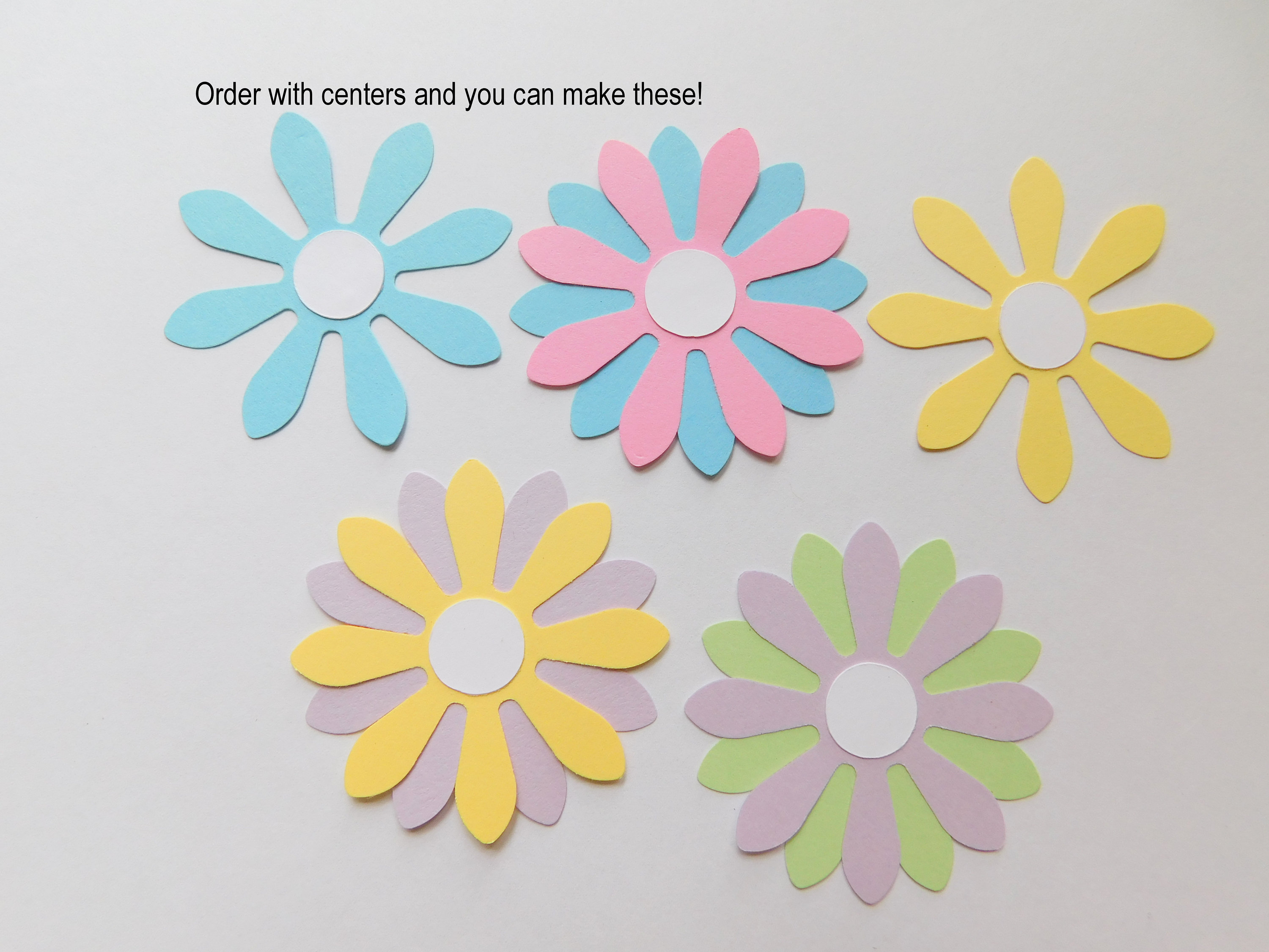 Flower Die Cuts, Daisy Die Cuts, Paper Flowers, Flower Cutouts ...