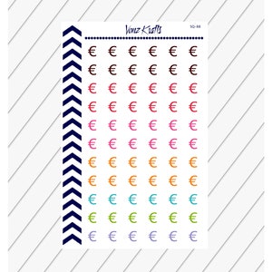 Money Sign Planner Stickers, Euro Sign Stickers, Payday Planner ...