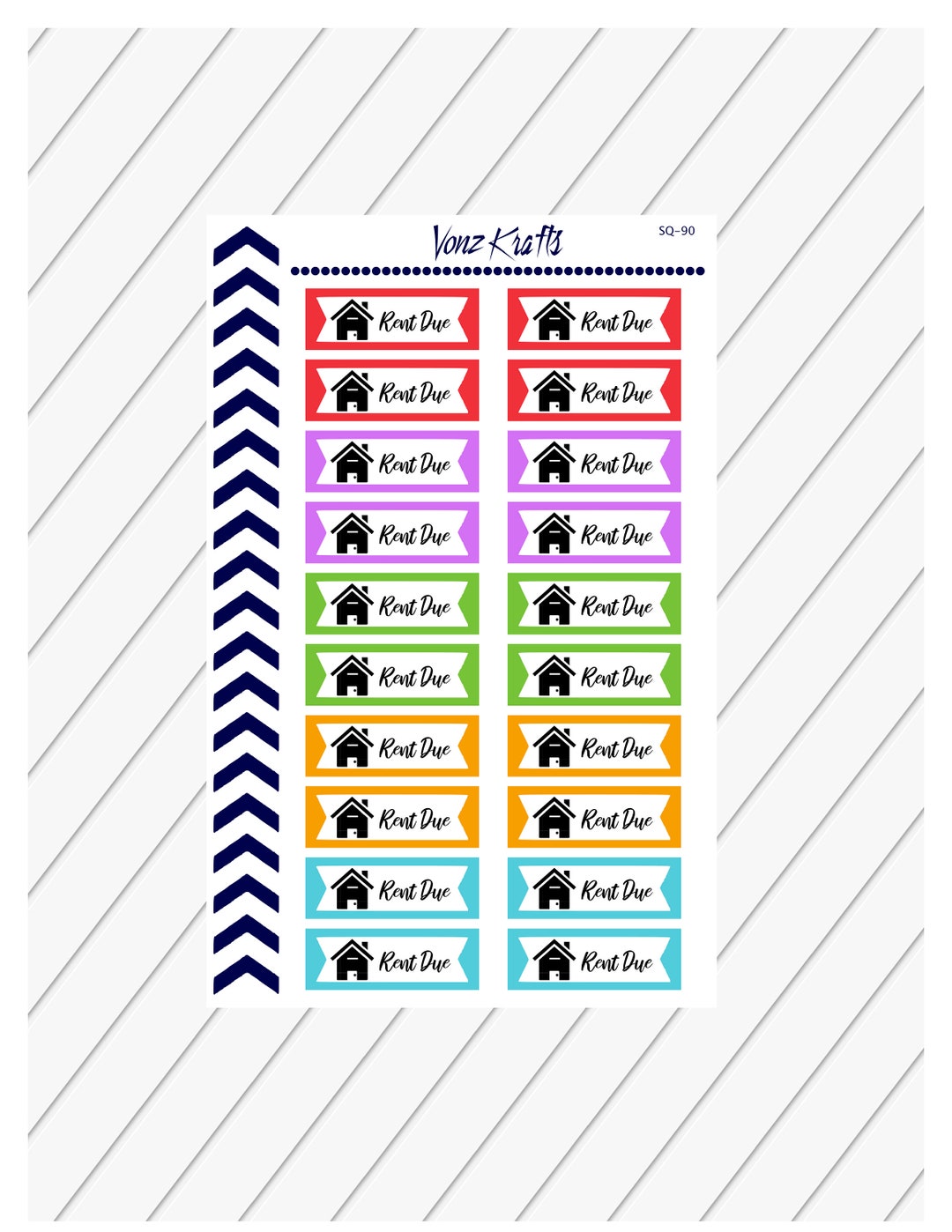 Rent Due Planner Stickers, Rent Reminder Stickers, Pay Bill Stickers ...