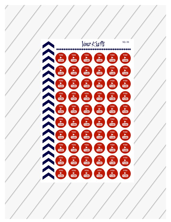 Youtube Social Media Stickers Youtube Planner Stickers - Etsy