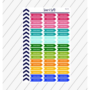 Grocery Planner Sticker, Grocery List Reminder Stickers, Kikkik, Kiss ...